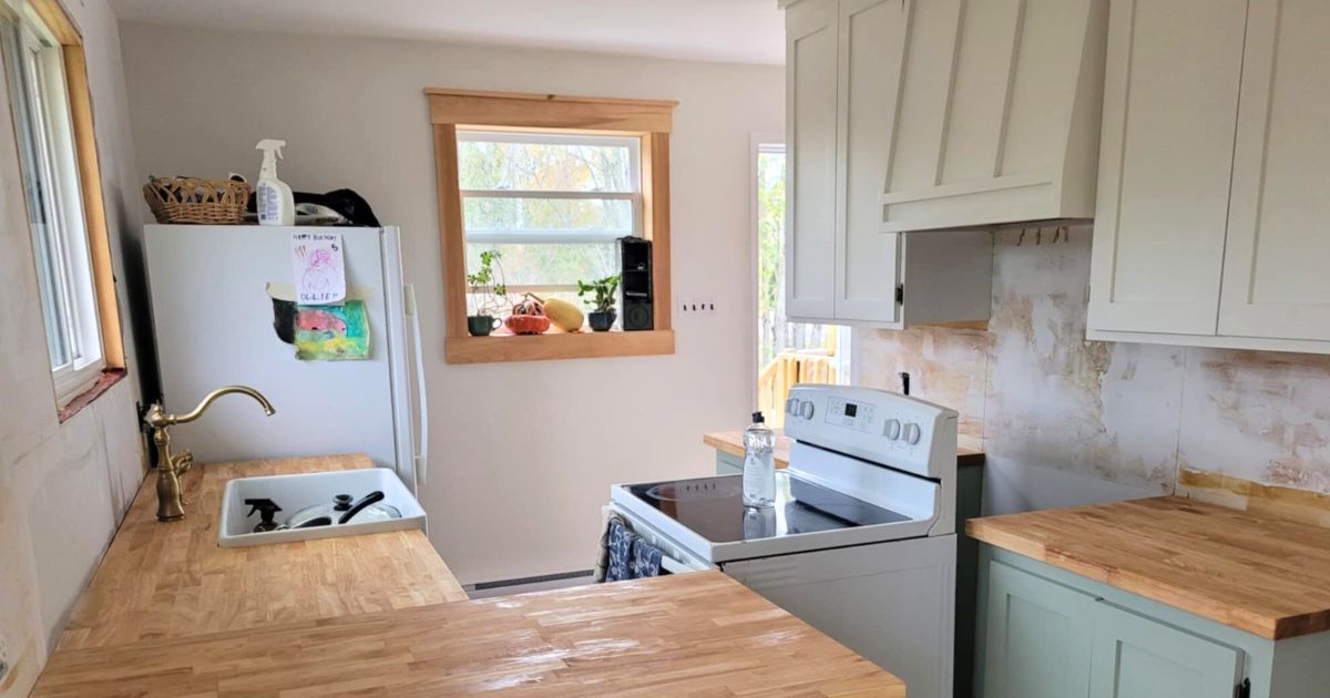 Small Cottage Kitchen Makeover on a Budget - Out by the door