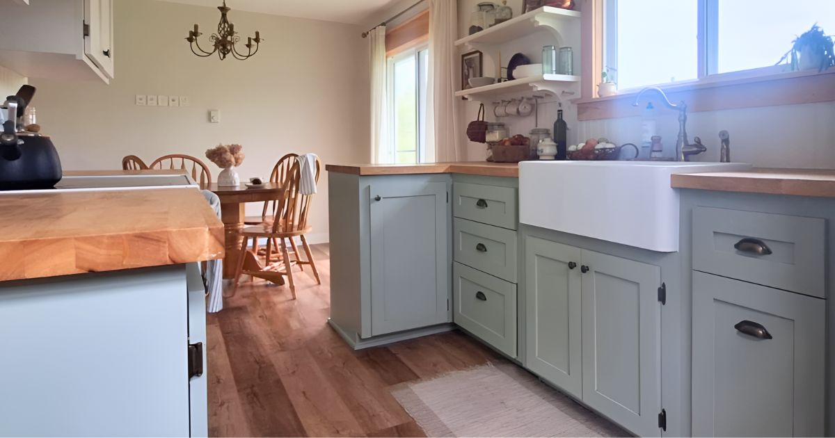 Small Cottage Kitchen Makeover on a Budget - Out by the door